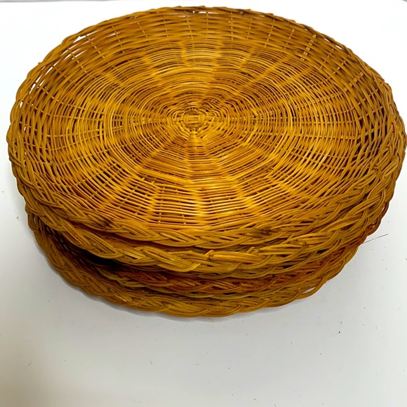 Kitchen | Wicker Plates Bundle Round Wicker Pieces 8 Decor Wall Design ...